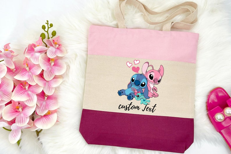 Stitch Tote Bag, Gift for Her, Disney Valentines Day Tote Bag, Stich ...