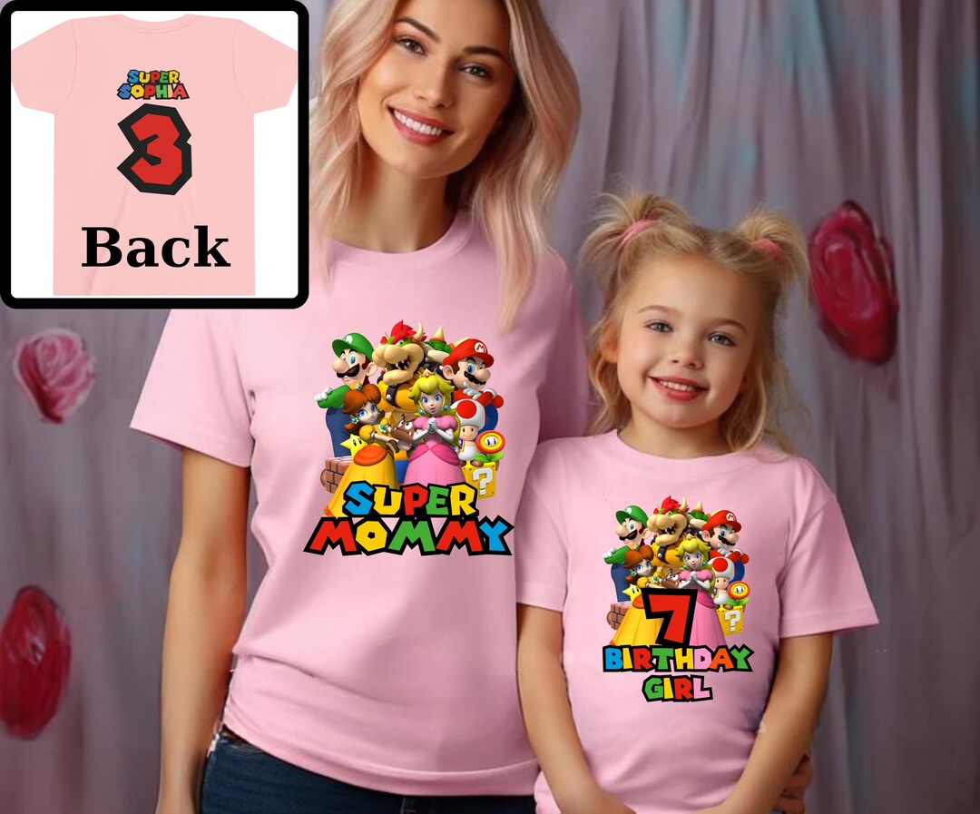 Personalized Super Mario Birthday Girl/boy Shirt,bowser Mario Yoshi ...