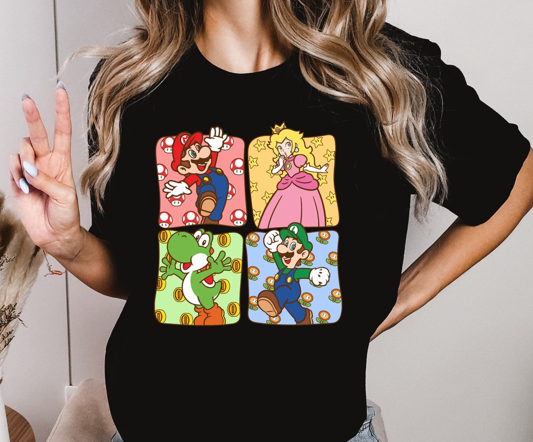 Retro Mario Shirt, Super Mario Birthday Party Shirt, Princess Peach ...