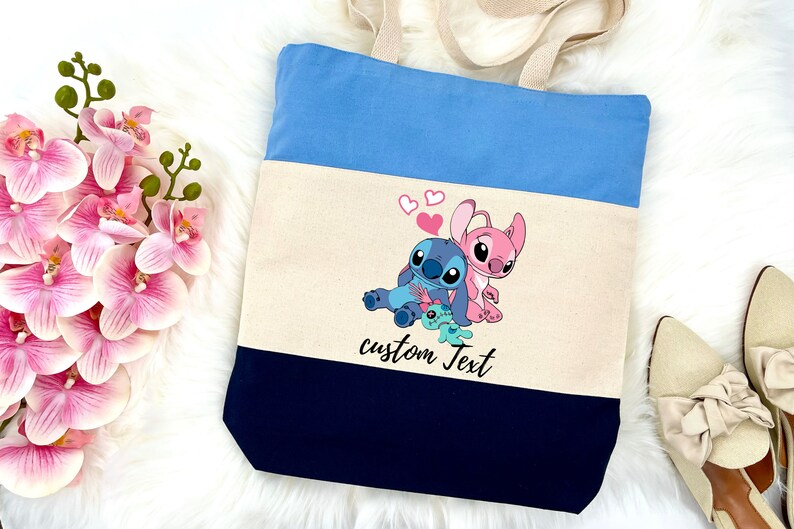 Stitch Tote Bag, Gift for Her, Disney Valentines Day Tote Bag, Stich ...