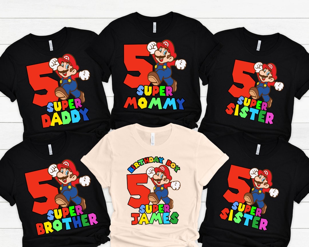 Personalized Super Mario Family Birthday Shirt, Birthday Party Shirt ...