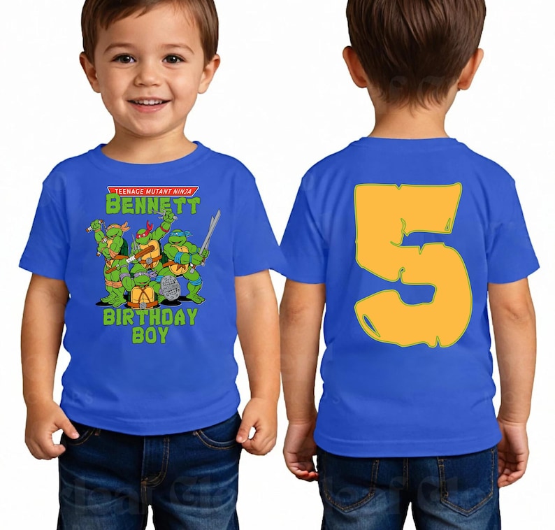 Personalized Ninja Turtles Birthday Shirt: Custom Family Matching Tees ...