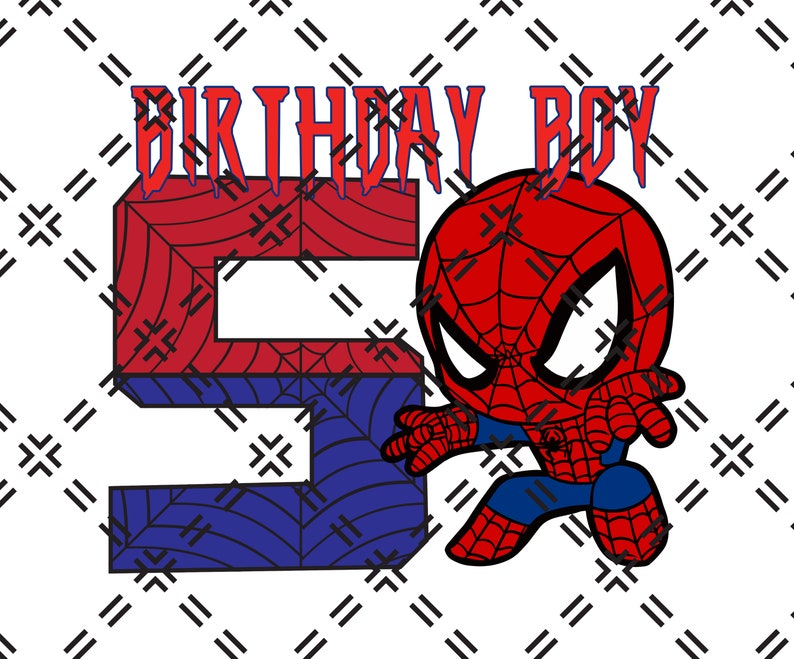 Spiderman 5rd Birthday Boy PNG, It's My Birthday, Spiderman, Spiderman ...