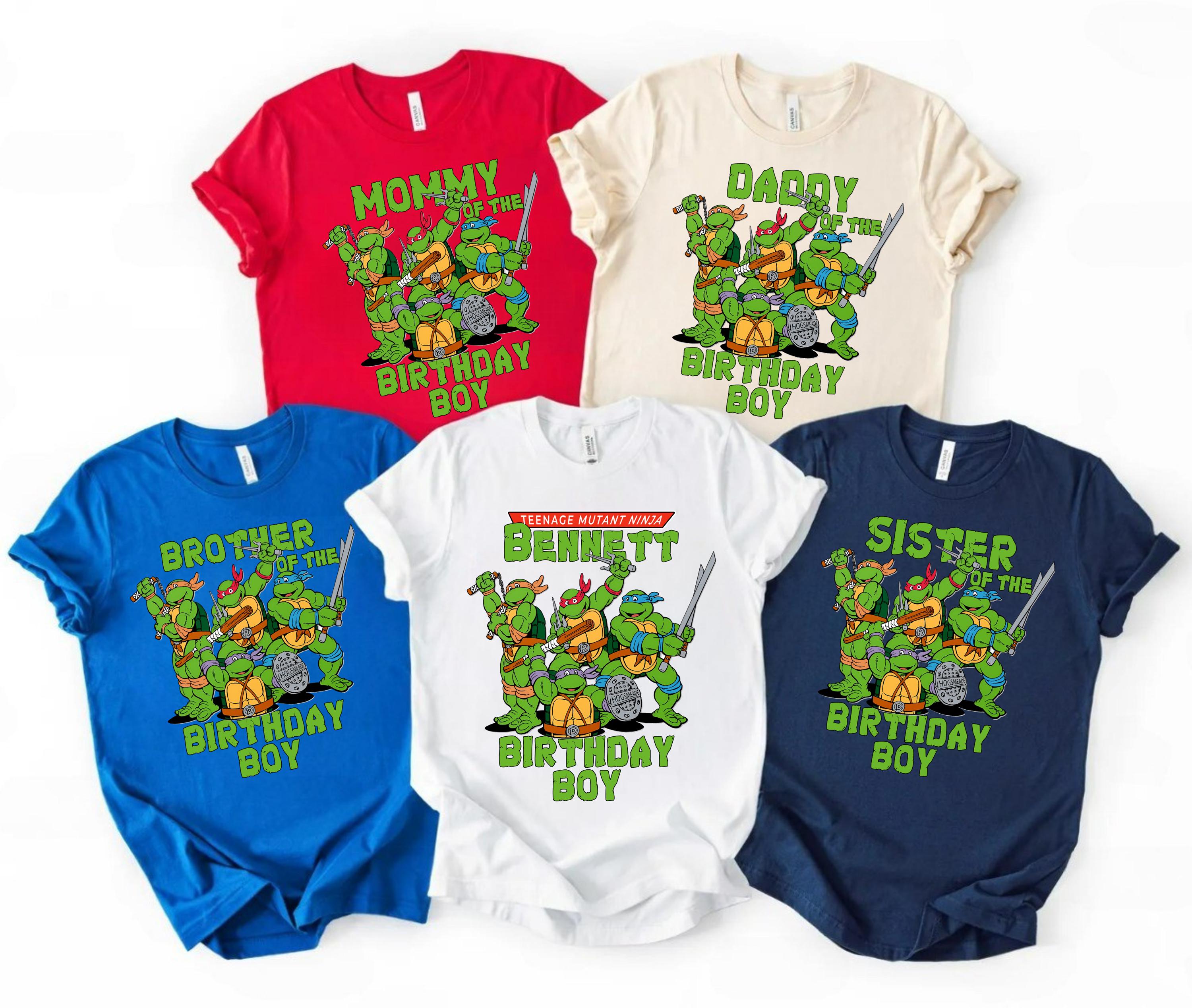 Personalized Ninja Turtles Birthday Shirt: Custom Family Matching Tees ...