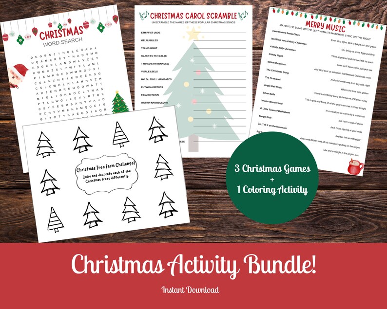 Christmas Games Printable, Christmas Party Games Printable, Christmas ...