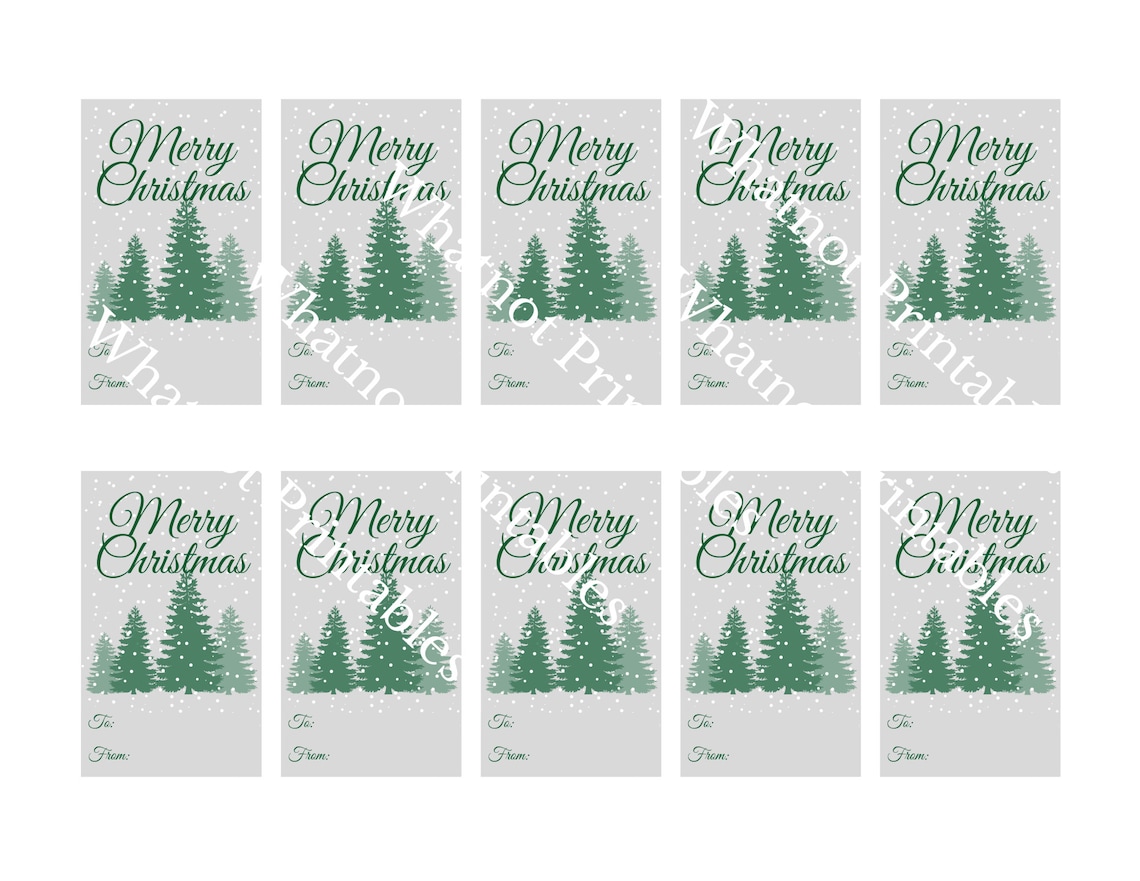 Printable Christmas Gift Tags, Farmhouse Christmas, Christmas Tree ...