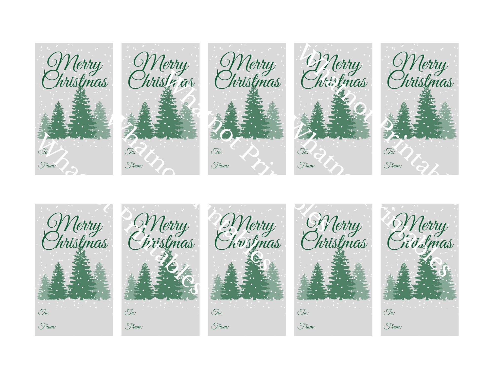 Printable Christmas Gift Tags, Farmhouse Christmas, Christmas Tree ...