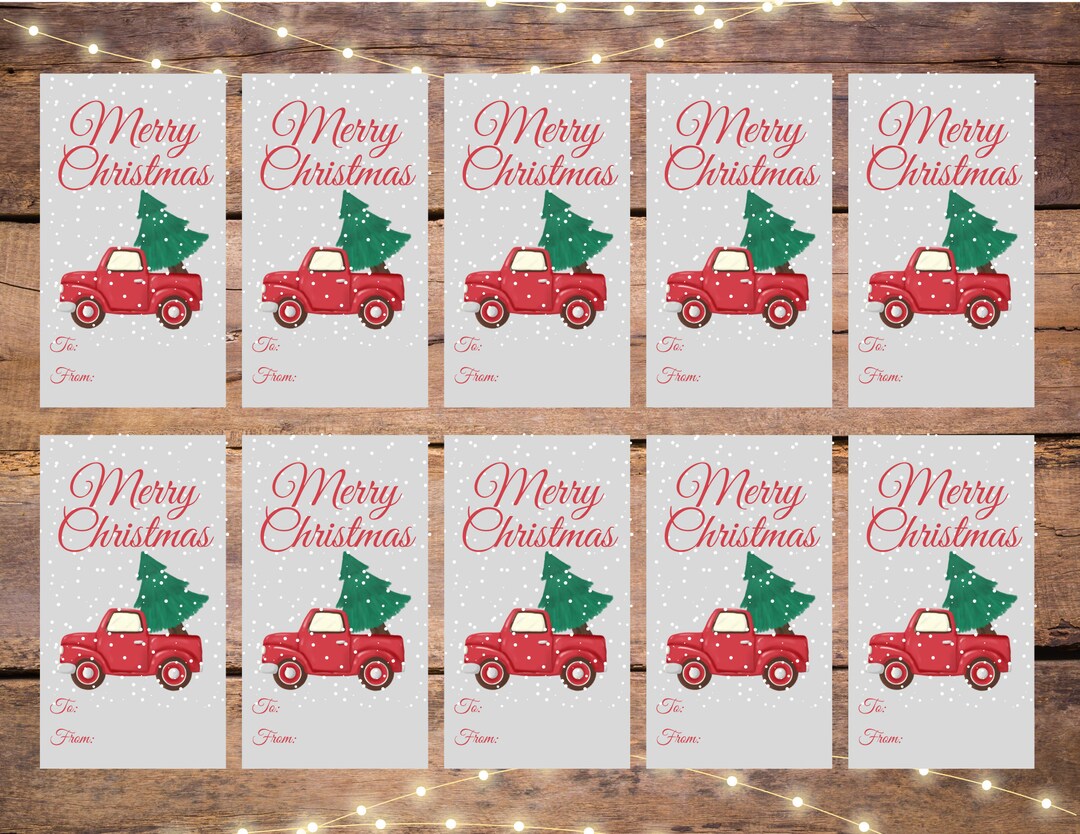 Printable Christmas Gift Tags, Farmhouse Christmas, Vintage Christmas ...