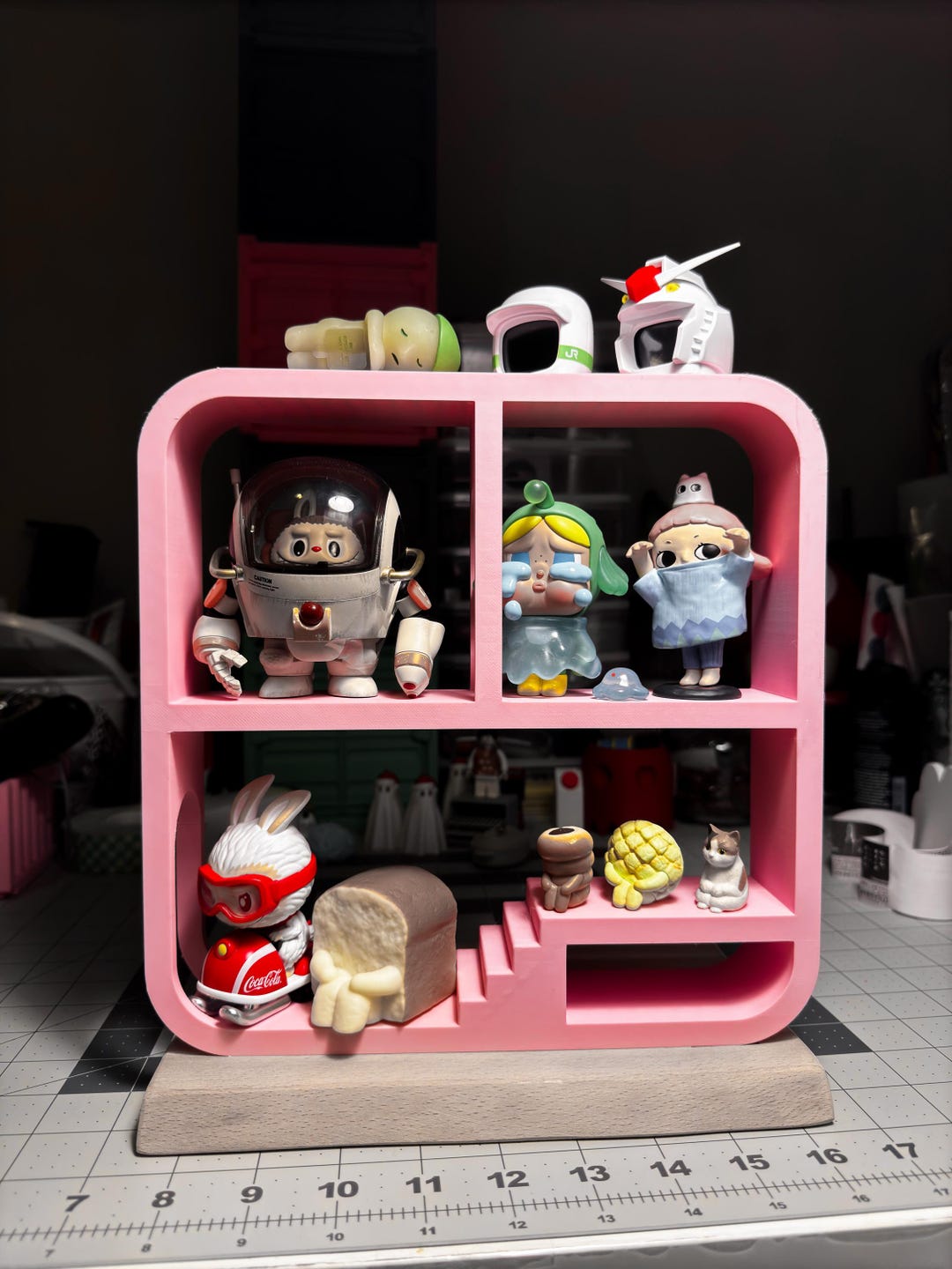 Art Toy Display Frame - 3D Printed Pink Square Home for Collectible ...