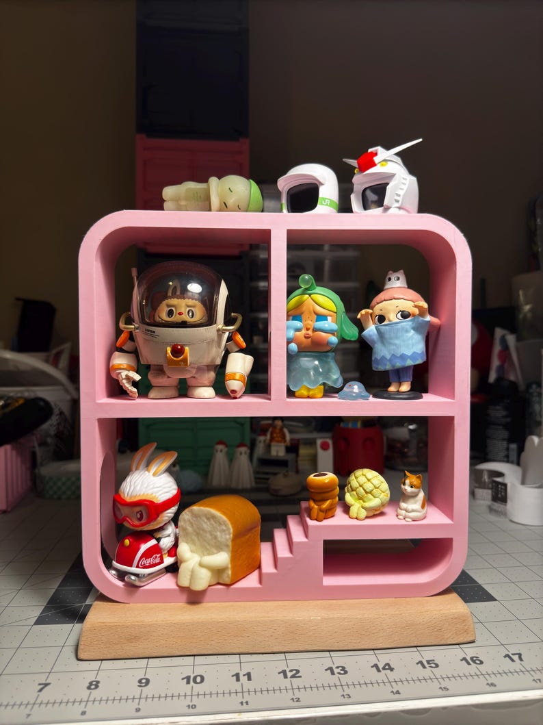 Art Toy Display Frame - 3D Printed Pink Square Home for Collectible ...