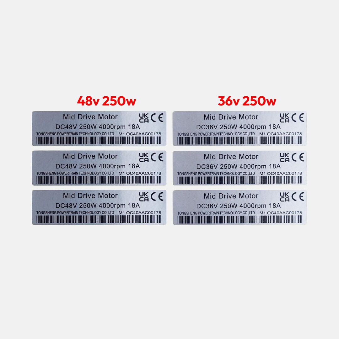 3x Ebike Sticker Decal 250W for Tongsheng TSDZ2 36v/48v Electric Motor ...
