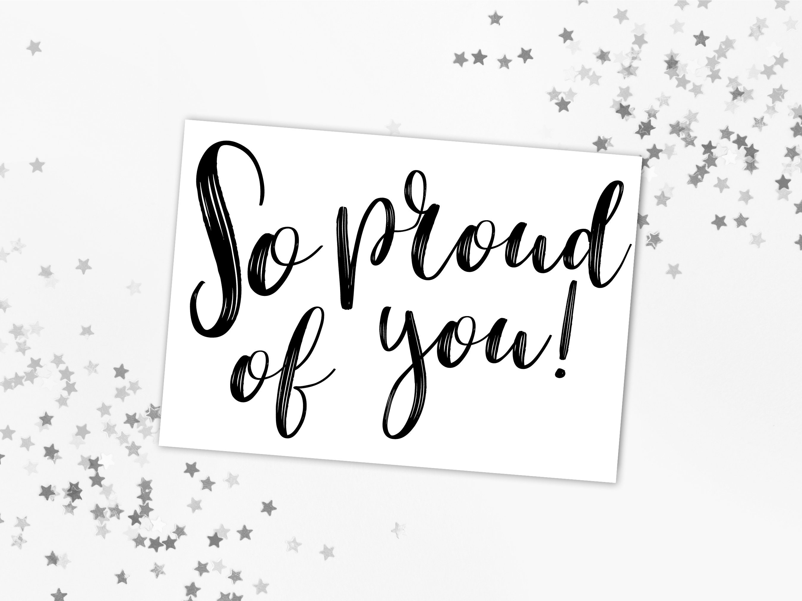 So Proud of You Card PRINTABLE Instant Download,last Minute ...