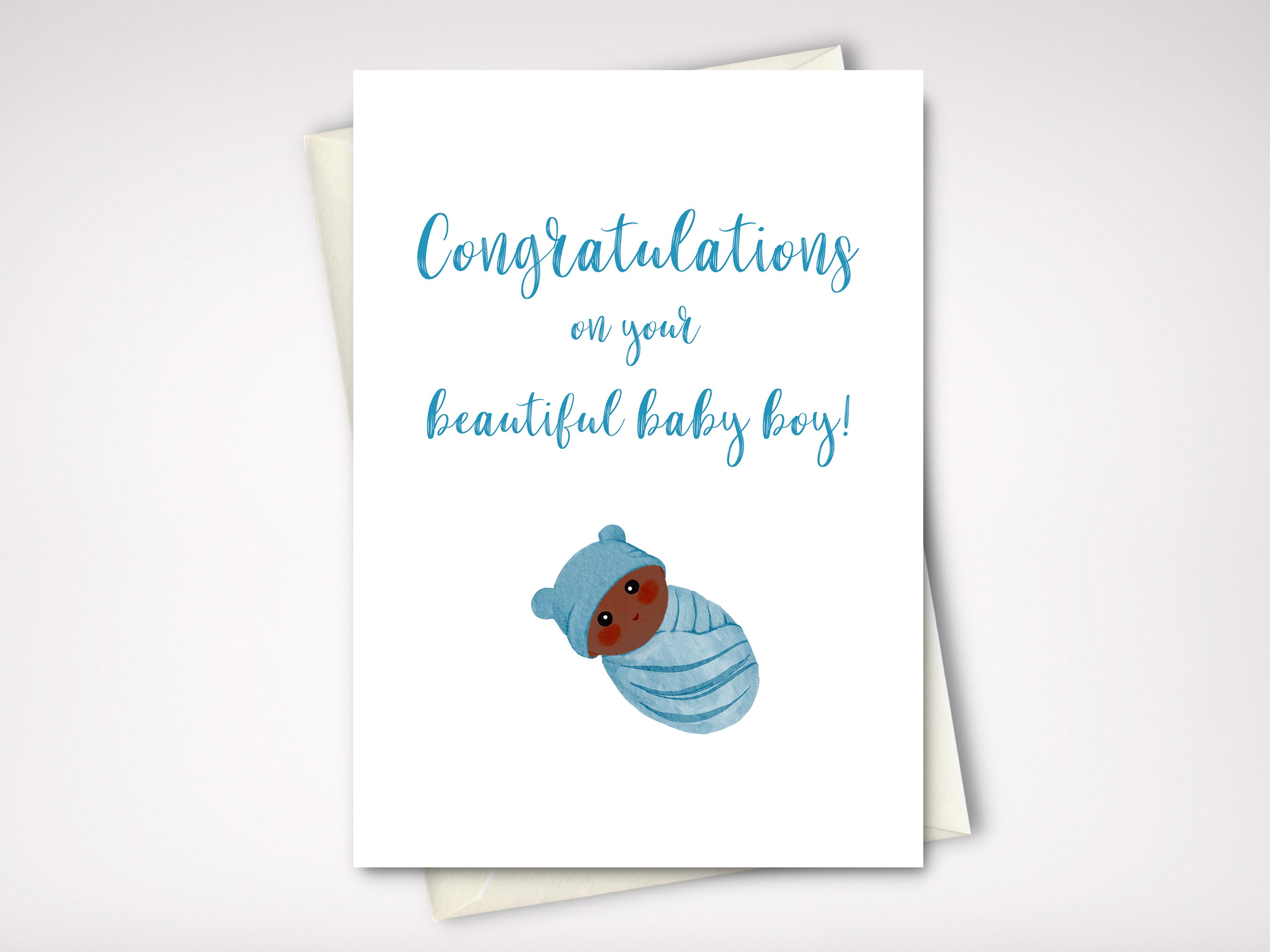 Baby Boy Congratulations PRINTABLE Instant Download Last - Etsy