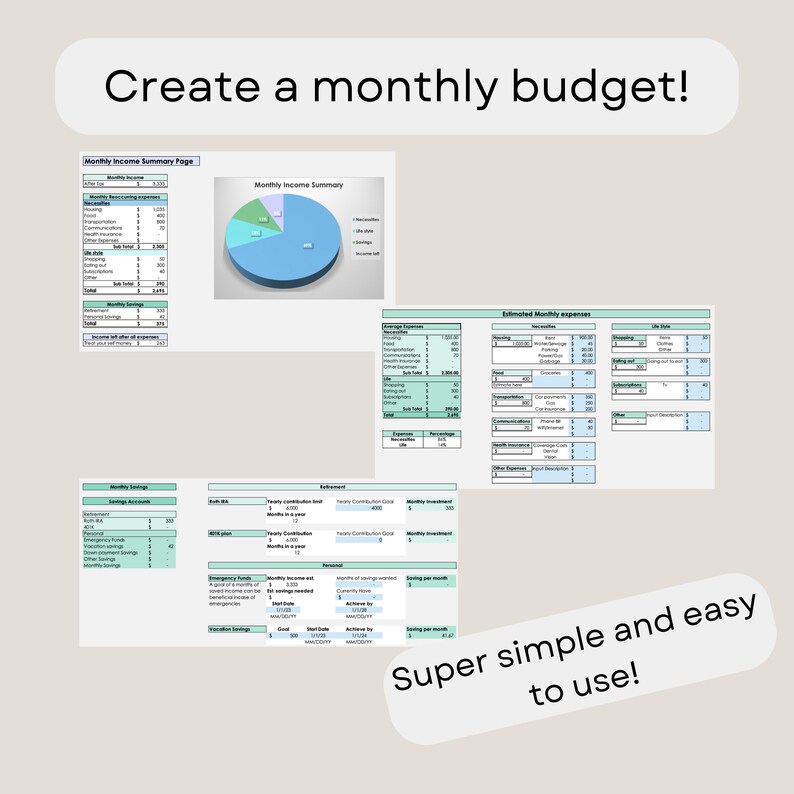 Budget Bundle Template - Etsy