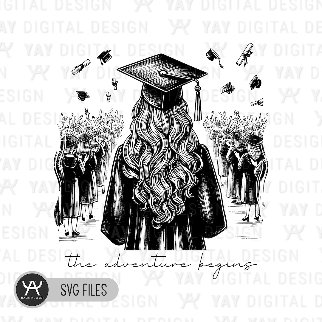 The Adventure Begins Svg, Graduate Svg, Graduation Party, Senior Svg ...