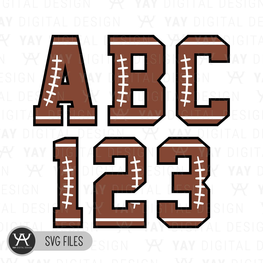 Football Team Alphabet SVG: Clipart Letters & Numbers (digital Download ...