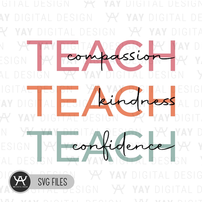 Teach Compassion Kindness Confidence Svg Teach Compassion - Etsy