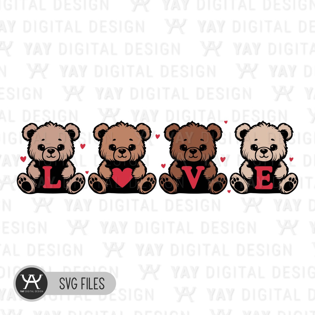 Love Bears Svg, Valentines Day Clipart, Funny Valentines Svg, Love Png ...