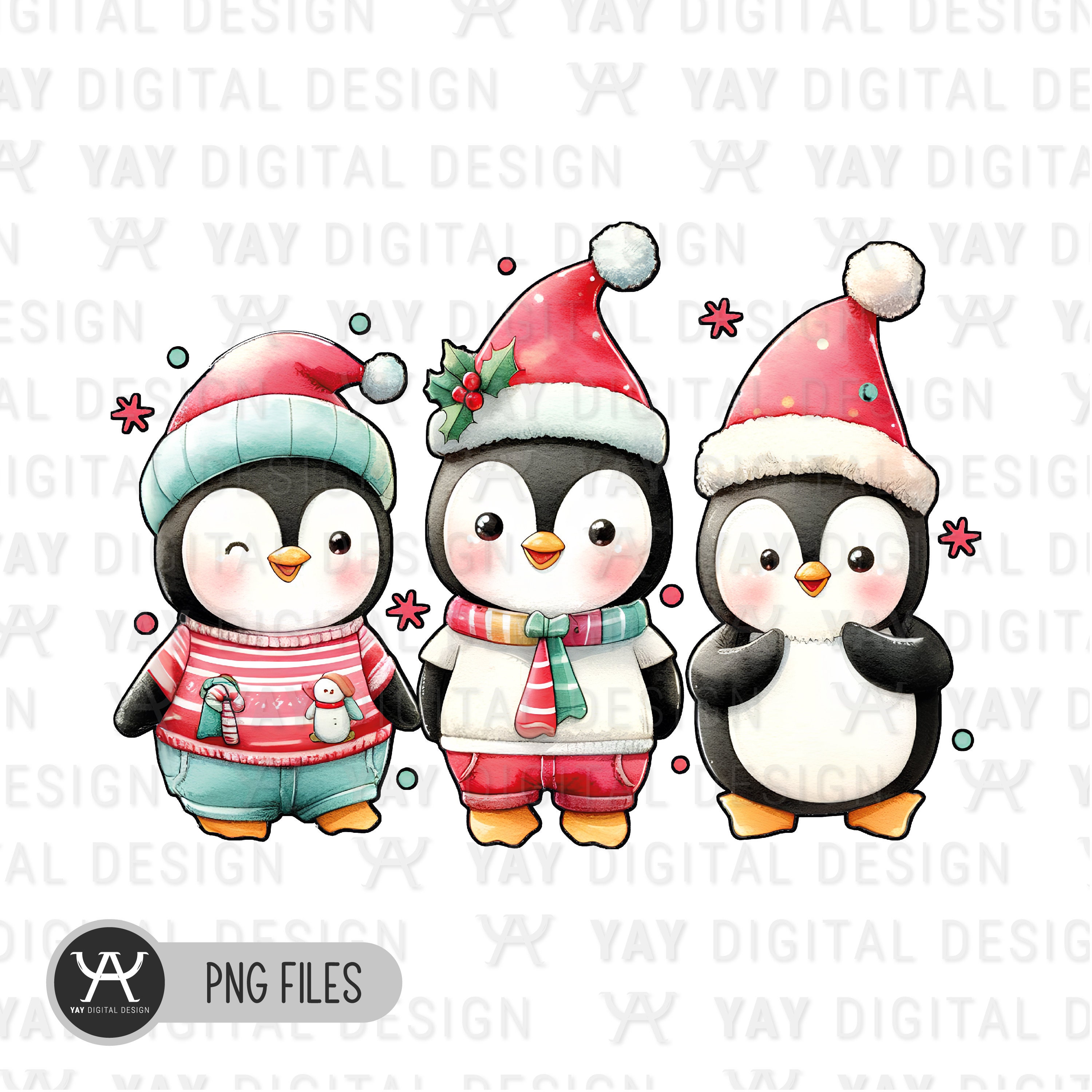 Christmas Penguins Clip Art Png, Winter Animal Png, Cute Penguins Png ...