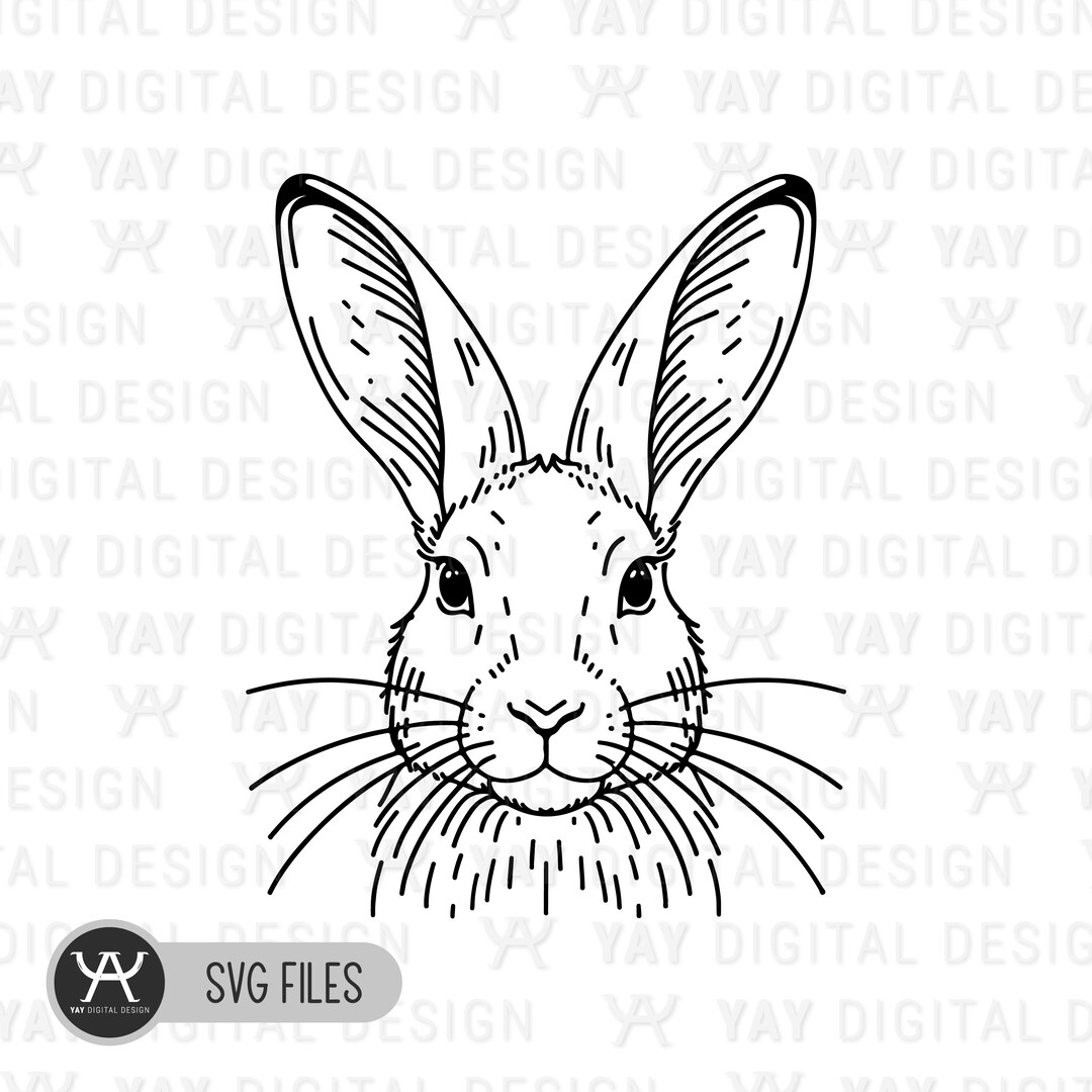 Happy Easter Bunny Svg, Single Line Bunny Svg, Rabbit Svg, Easter ...