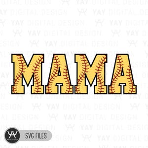 Softball Team Alphabet & Numbers SVG, Clipart Letters (digital Download ...