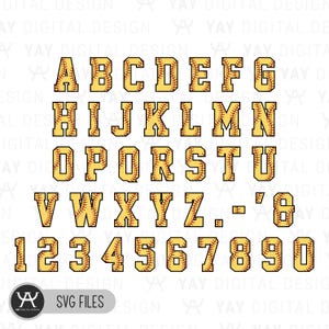 Softball Team Alphabet & Numbers SVG, Clipart Letters (digital Download ...