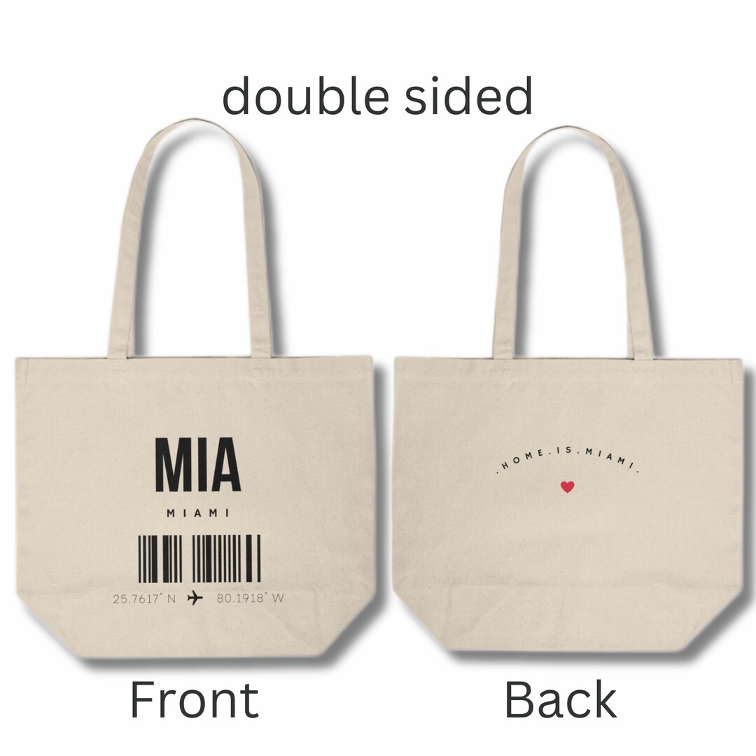 Miami Tote | Double Sided Tote Bag | Miami Gift Idea | Miami Souvenir ...