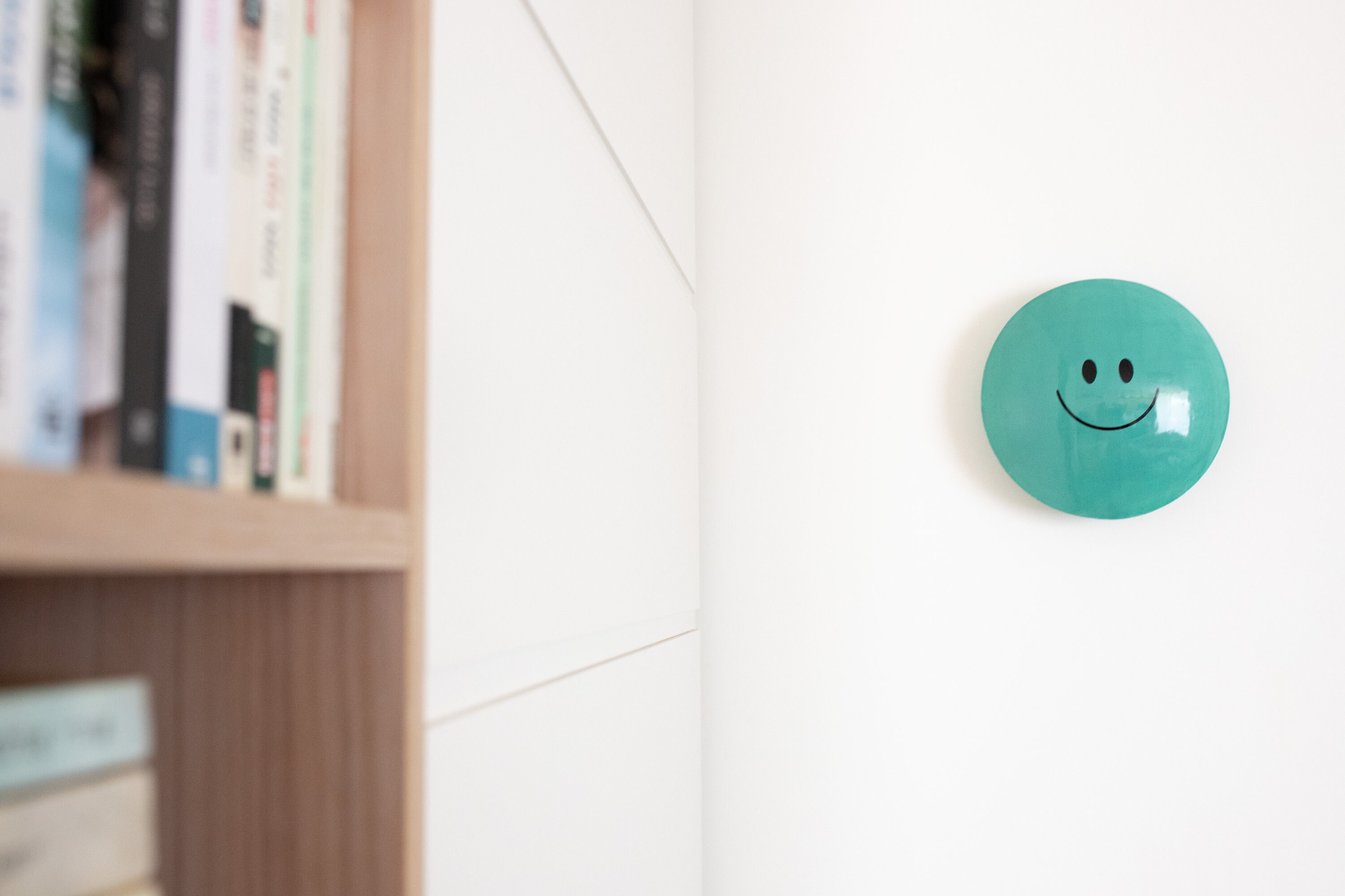 Ceramic Smiley Wall Art, Teal M&M Ceramic Wall Hanging, Dome Wall Art ...