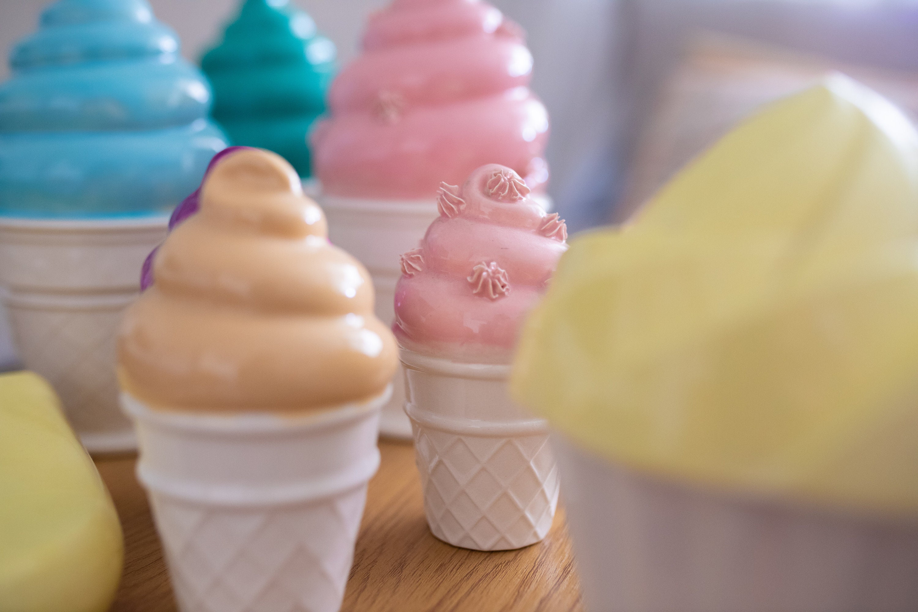 Blue Ice Cream Wall Sculpture, Pop Art Sculpture, Ceramic Soft Serve ...