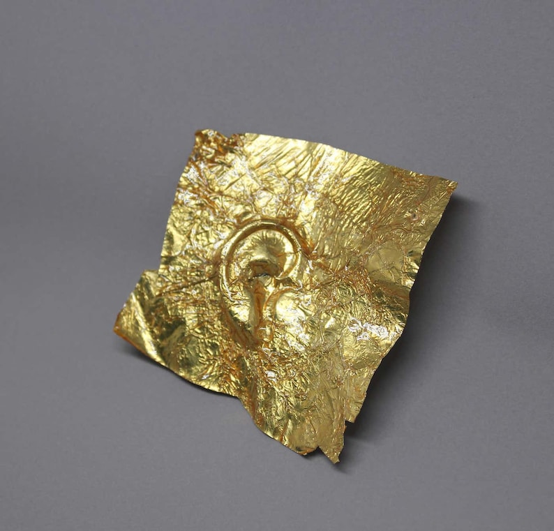 Unique Gold Side Profile Face Sculpture, Luxury Fine Art, Interior ...