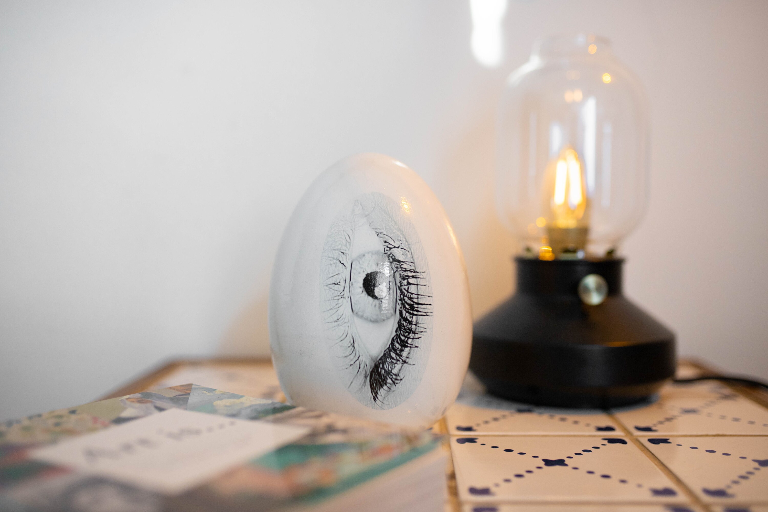 Ceramic Eye Sculpture, Table Centerpiece, Bookshelf Decor, Unique Home ...