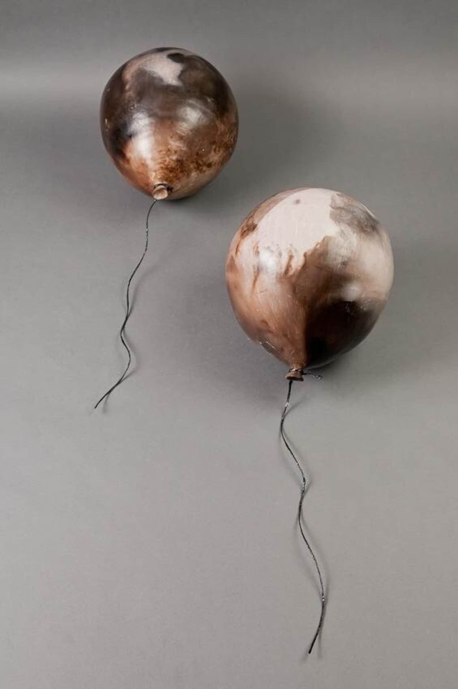 Smoked Ceramic Balloon Sculpture, Modern Wall Art, Clay Home Decor - Etsy