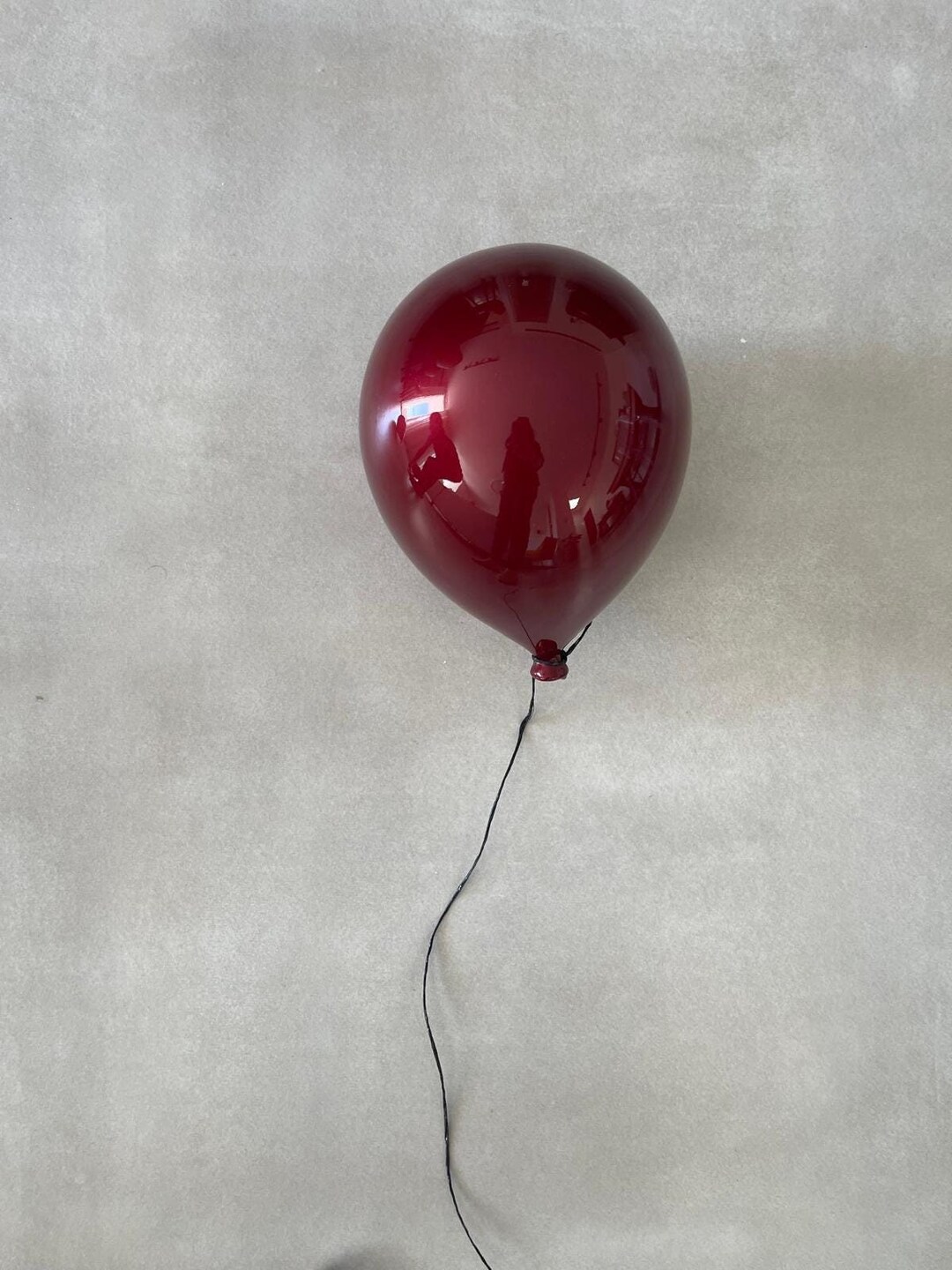 Metallic Red Wine Balloon Wall Sculpture, Ceramic Balloon, Metallic ...