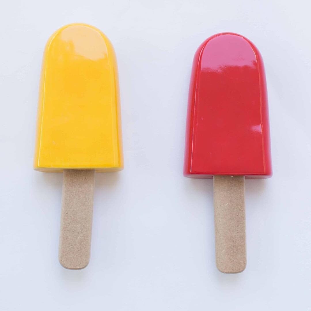 Set of 2 Popsicle Wall Art, Ceramic Popsicle Wall Hanging, Colorful ...