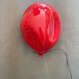 Red Ceramic Deflated Balloon Sculpture, One of a Kind Ceramic Balloon ...