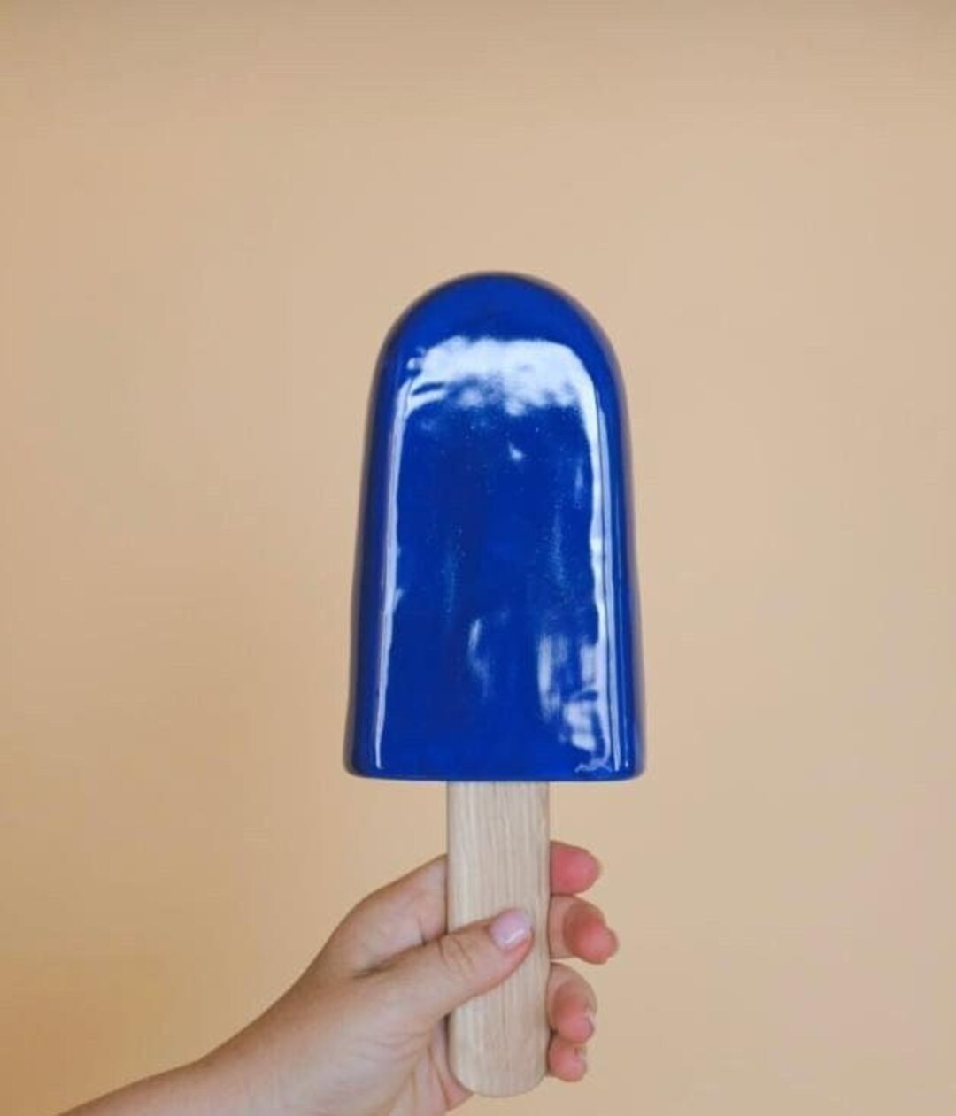 Dark Blue Ceramic Ice Pop Sculpture, Glossy Glaze Pop Art Wall Decor - Etsy