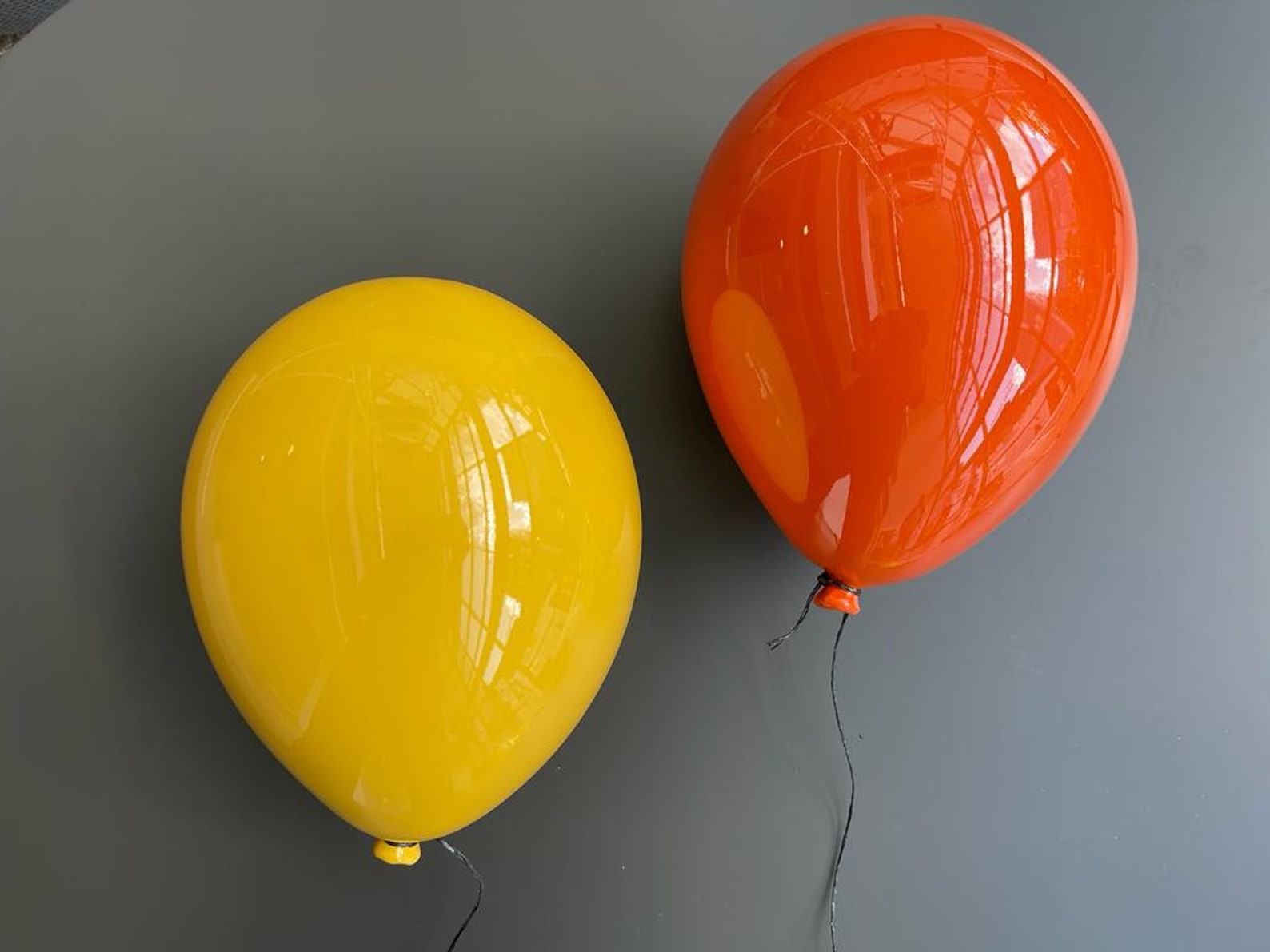 Orange Ceramic Balloon Wall Art, Wall Sculpture, Interior Design ...