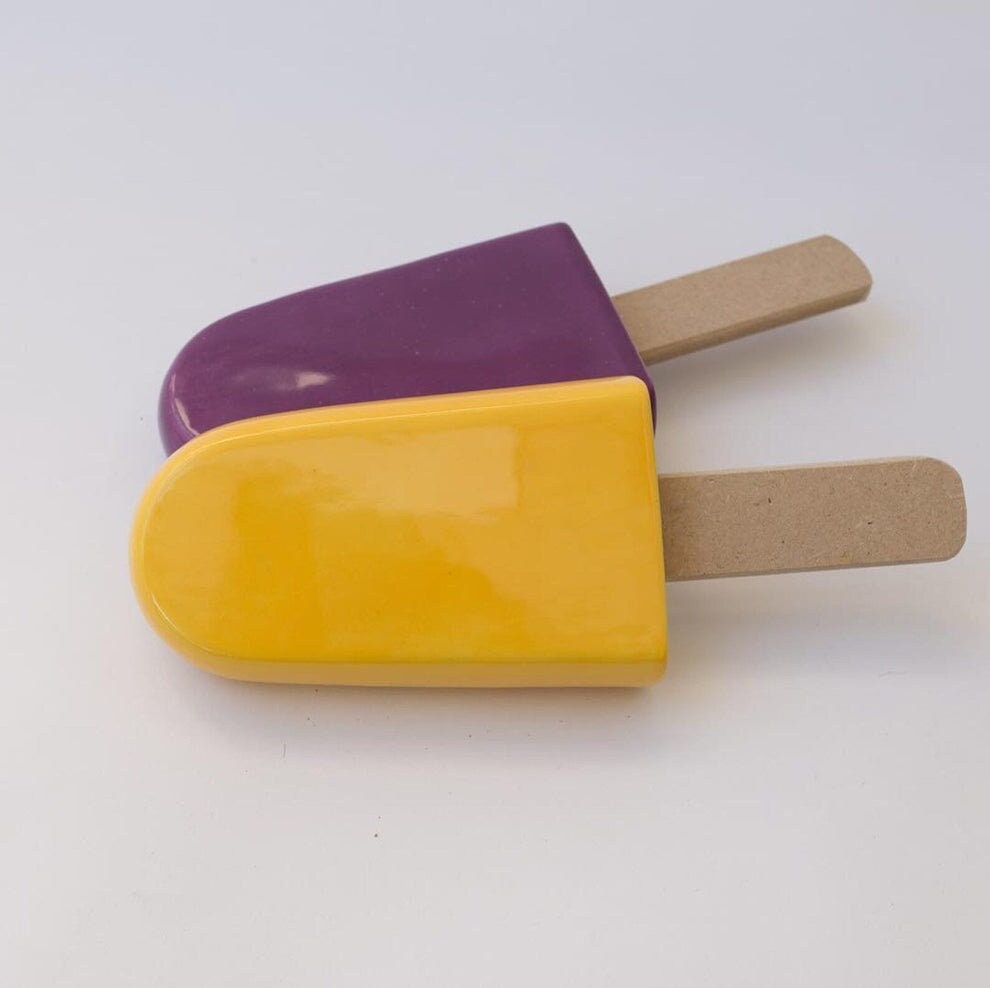 Set of 2 Ceramic Popsicles, Popsicle Wall Hanging Art, Kitchen Wall ...