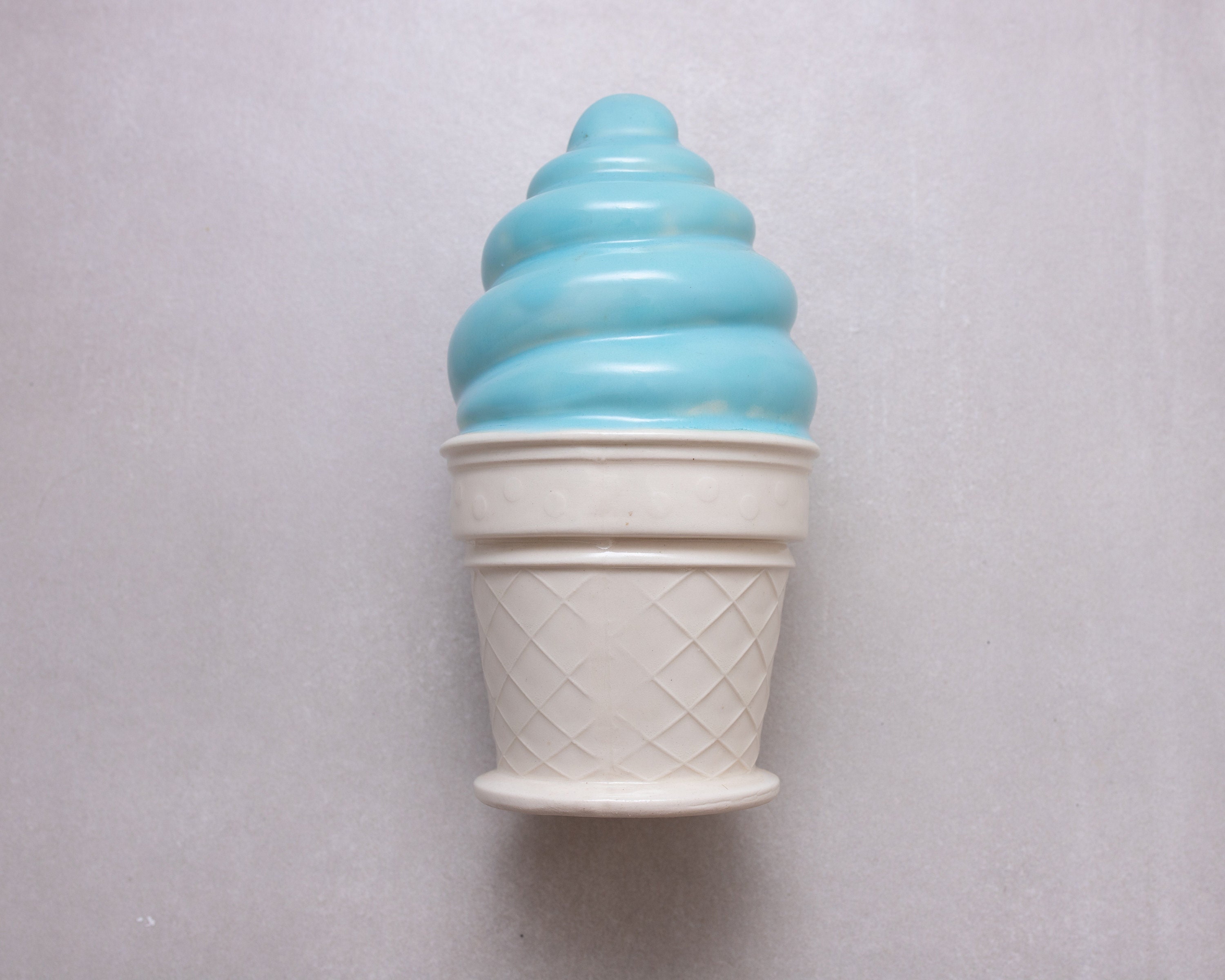 Blue Ice Cream Wall Sculpture, Pop Art Sculpture, Ceramic Soft Serve ...
