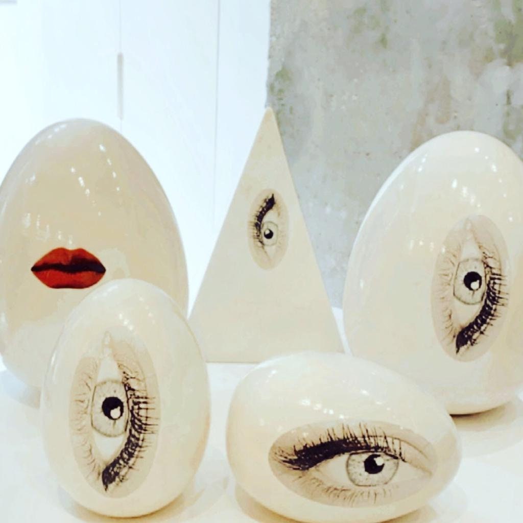 Ceramic Eye Sculpture, Table Centerpiece, Bookshelf Decor, Unique Home ...