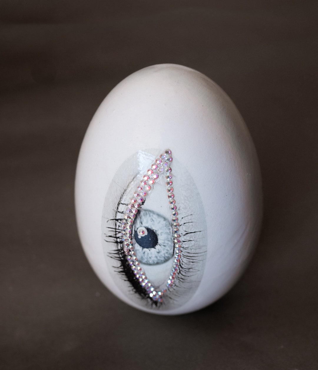 Swarovski Crystals Ceramic Eye Sculpture, Table Centerpiece, Bookshelf ...