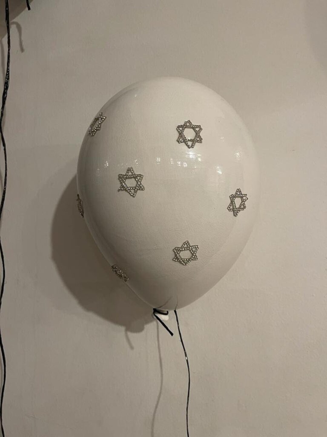 White Star of David Ceramic Balloon, Swarovski Magen David Wall ...