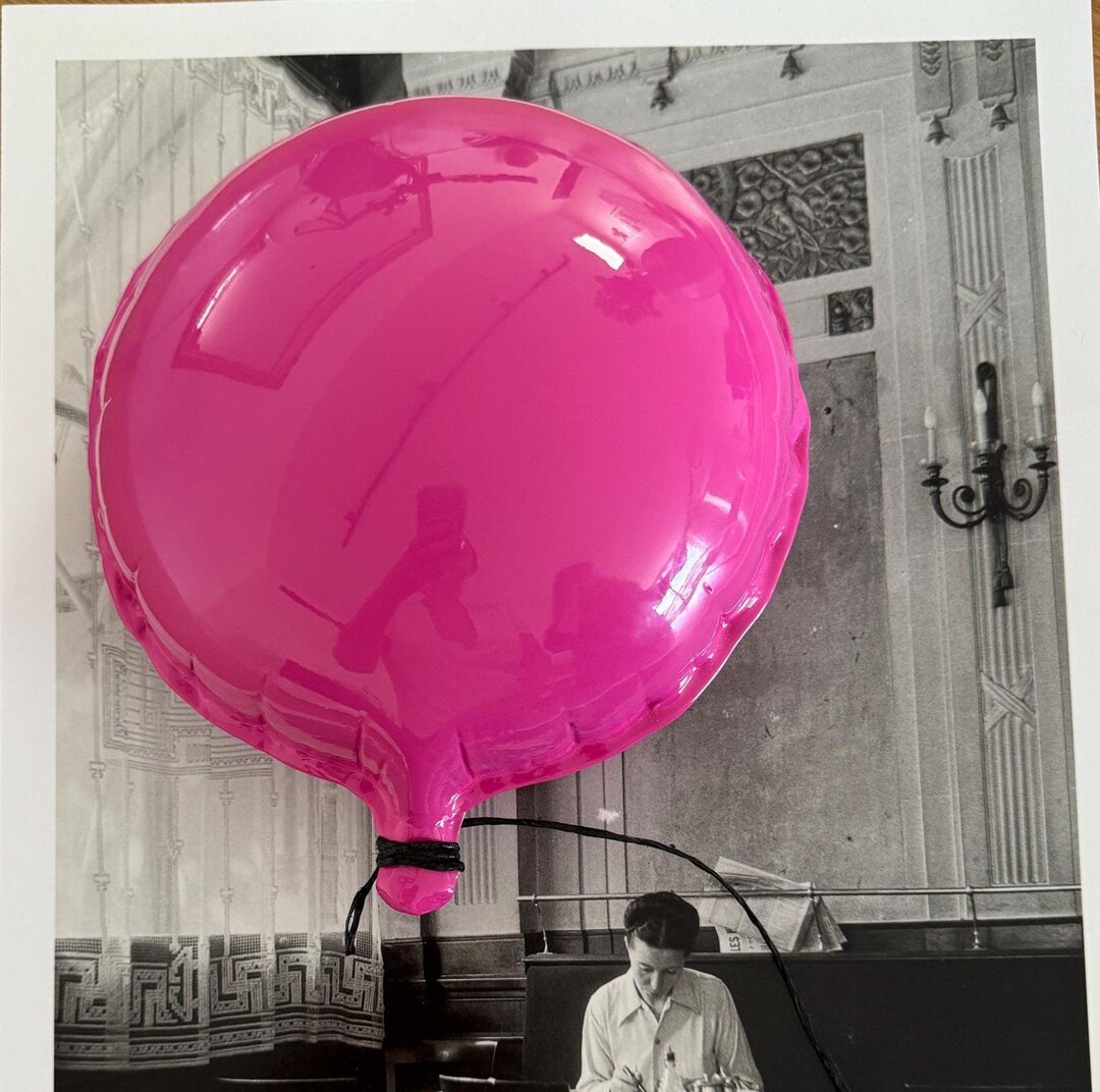 Fuchsia Helium Balloon Sculpture, Magenta Pink Ceramic Handmade Balloon ...