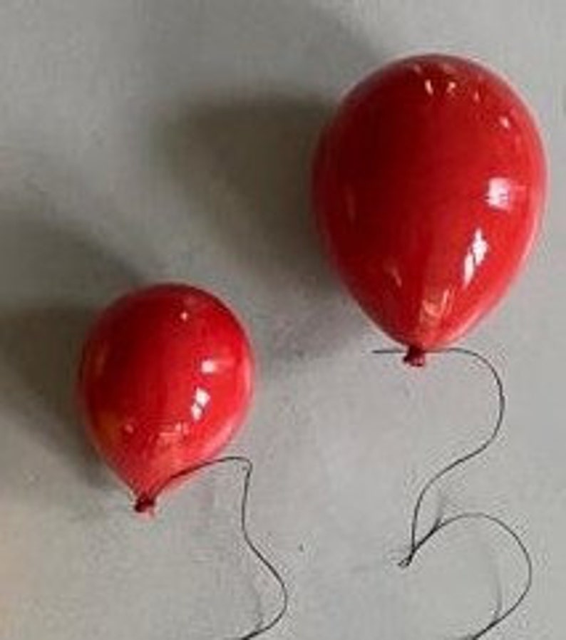 Balloon Sculpture, Red Ceramic Balloon, Sculpture Wall Hanging, Ceiling ...