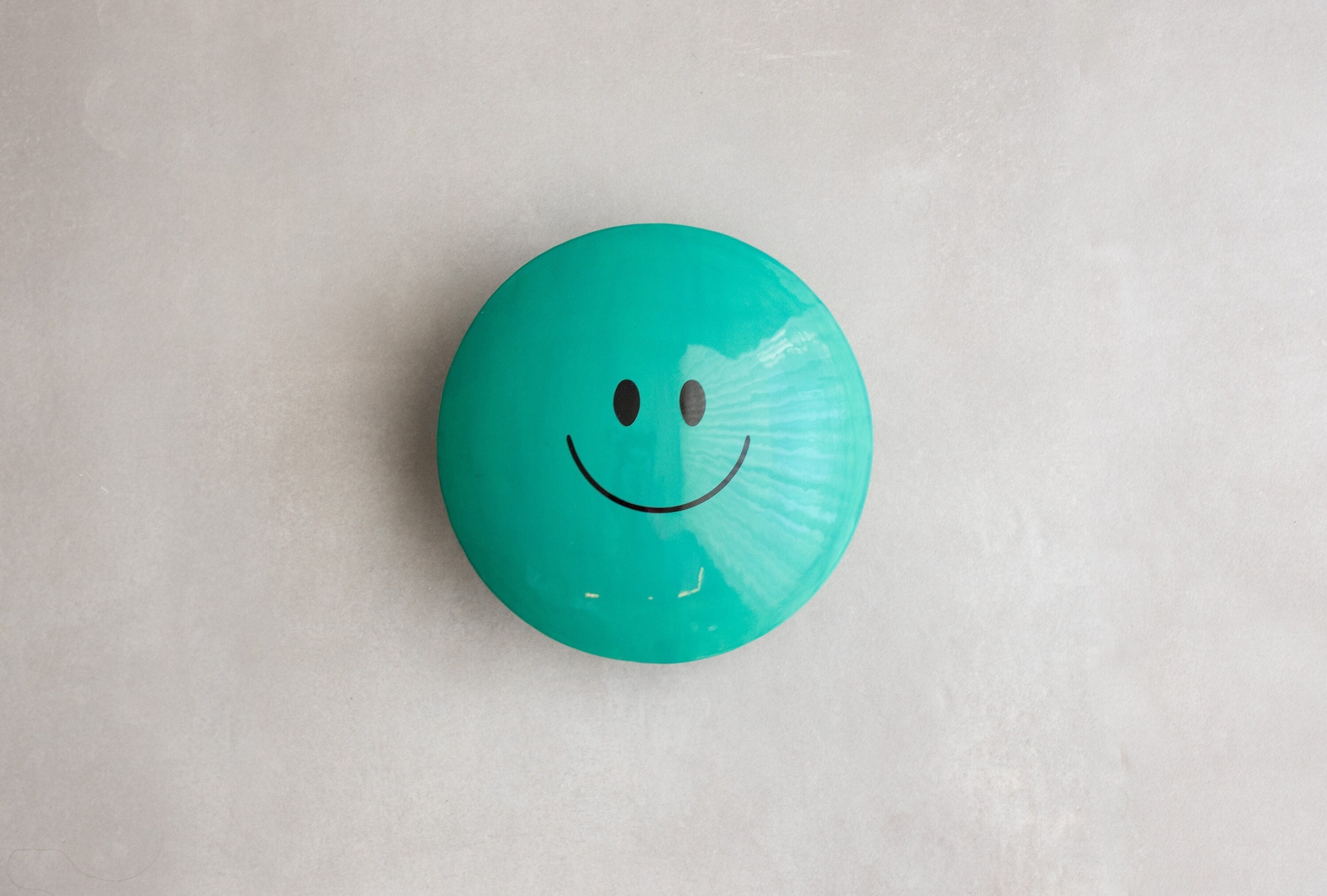 Ceramic Smiley Wall Art, Teal M&M Ceramic Wall Hanging, Dome Wall Art ...