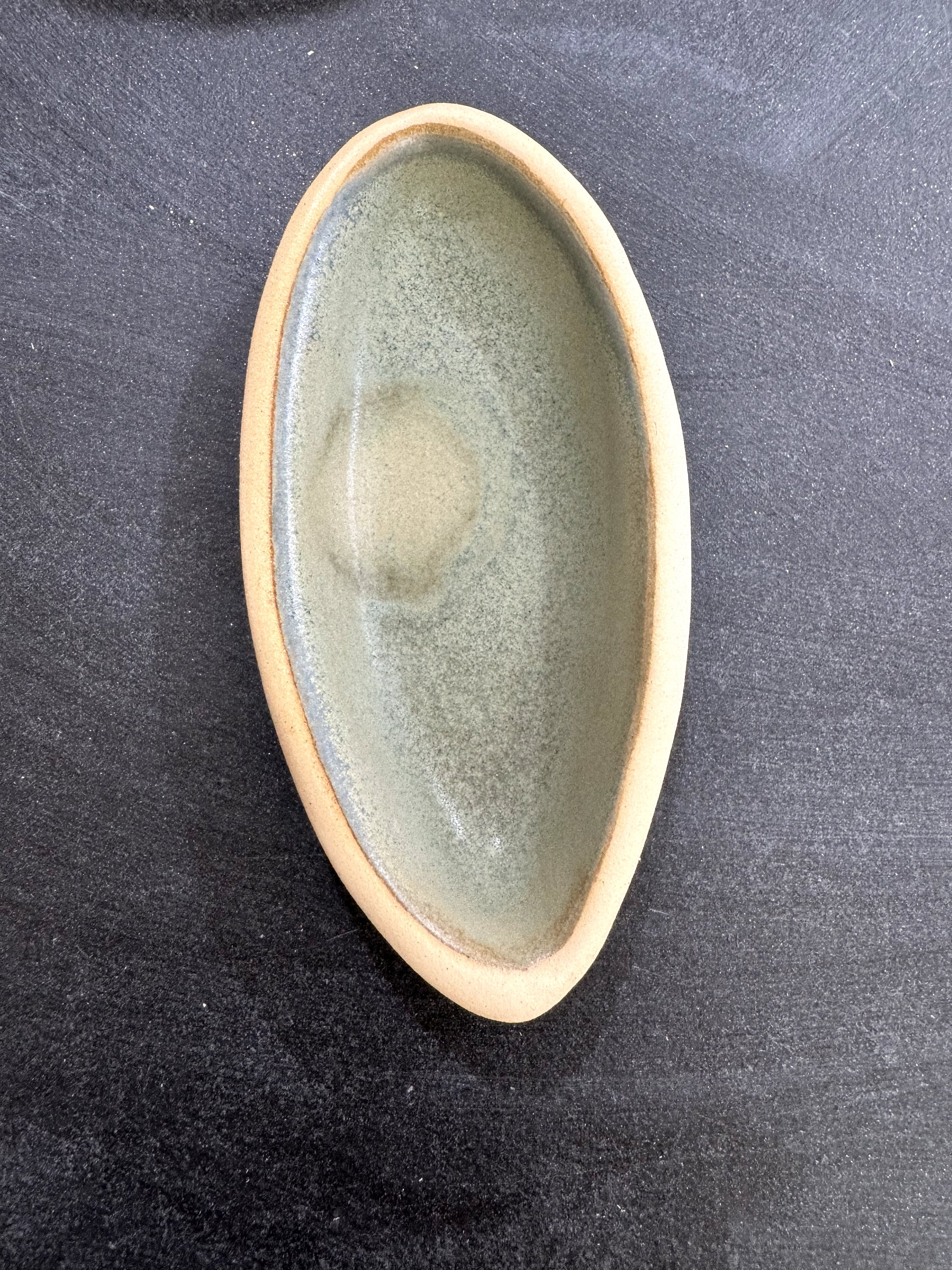 Blue Green Ceramic Plates, Handmade Earthy Pottery, Housewarming, Oval ...