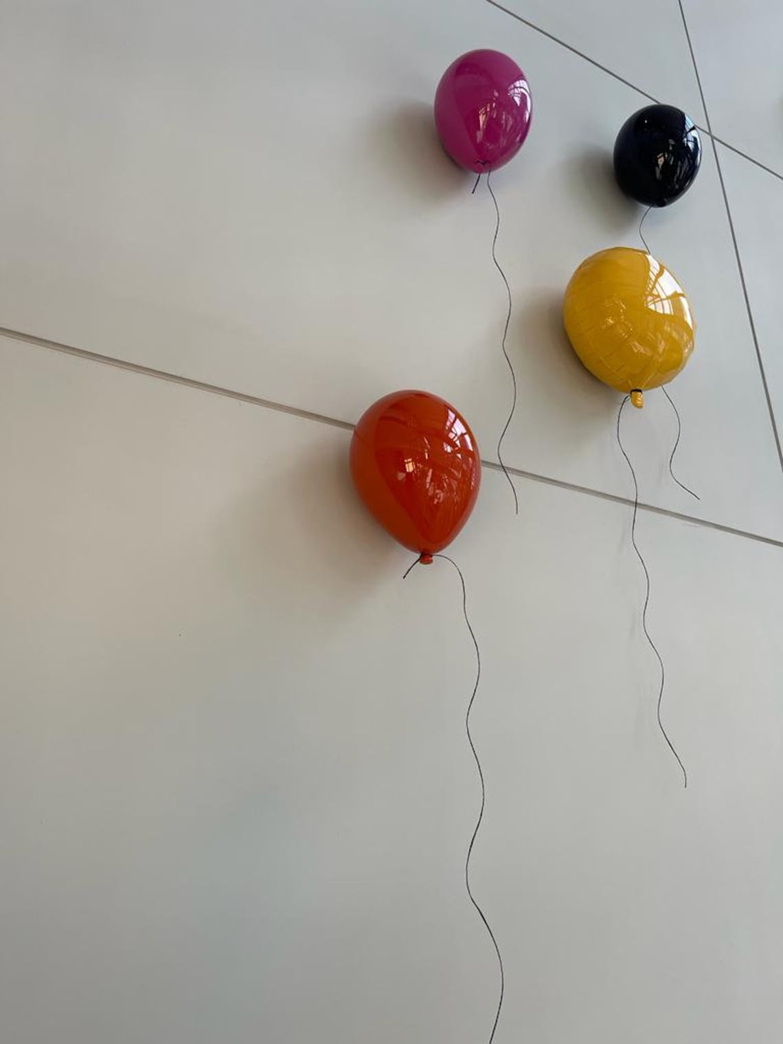 Orange Ceramic Balloon Wall Art, Wall Sculpture, Interior Design ...