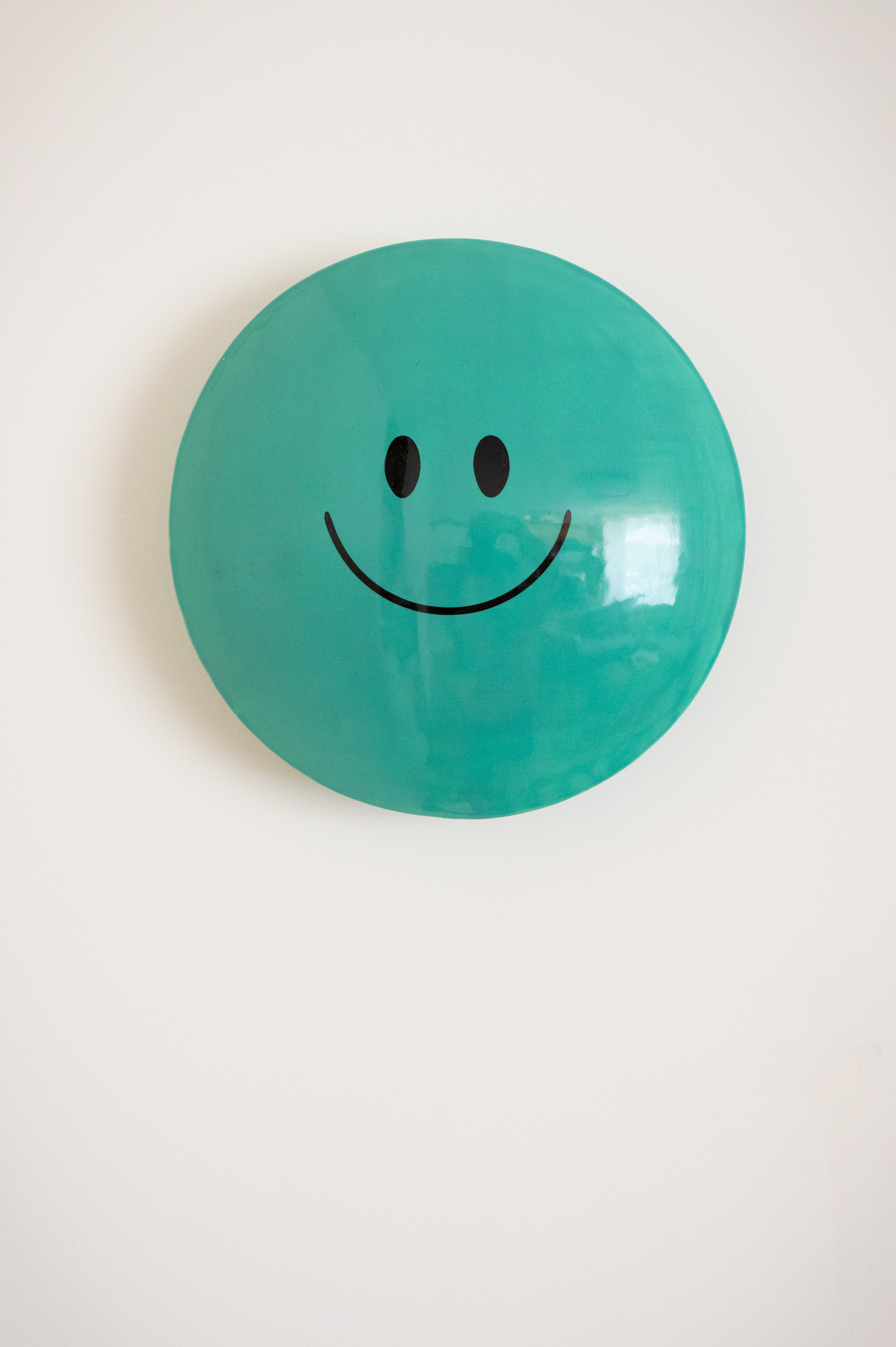 Ceramic Smiley Wall Art, Teal M&M Ceramic Wall Hanging, Dome Wall Art ...