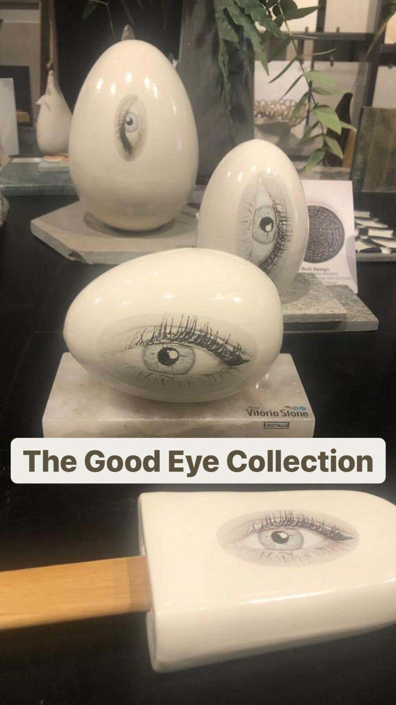 Ceramic Eye Sculpture, Table Centerpiece, Bookshelf Decor, Unique Home ...