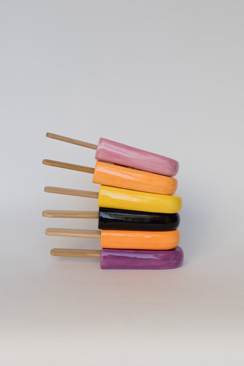 Pop Art Popsicle Wall Art, Ceramic Popsicle Wall Hanging, Kitchen Wall ...